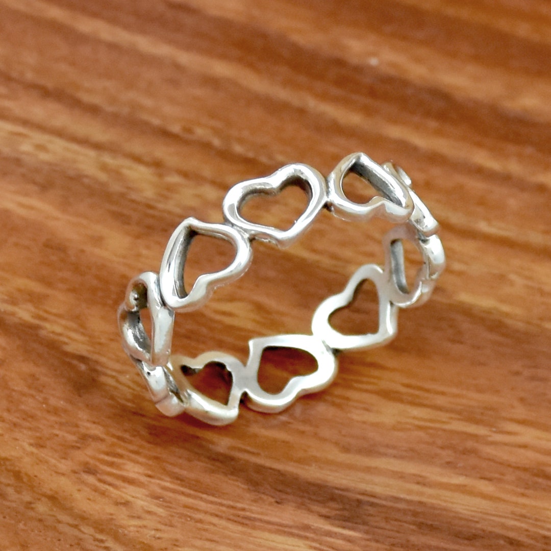 Heart Ring, Signet Ring, 925 Silver Heart Ring, Minimalist Ring, Love Ring, Gift for Girlfriend ...