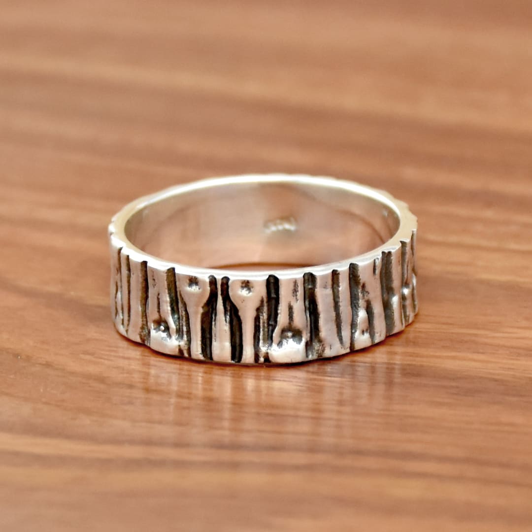 Solid 925 Sterling Silver Texture Ring Handmade Silver Ring - Etsy ...
