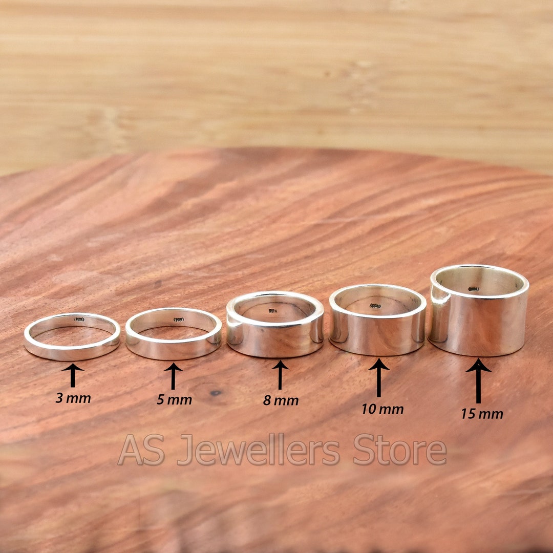 925 Sterling Silver Flat Band Ring: Minimalist Promise Ring, Sizes 4-14 ...