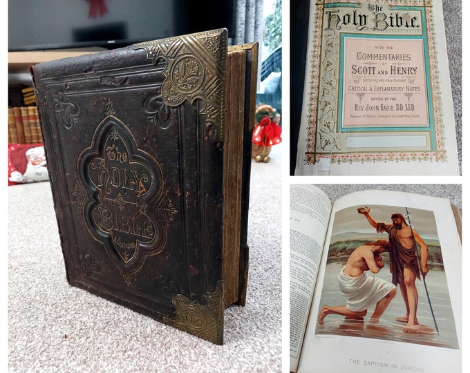 C. 1886 - Huge 5.5 Kg Bible - Victorian Leather Bound Illustrated ...