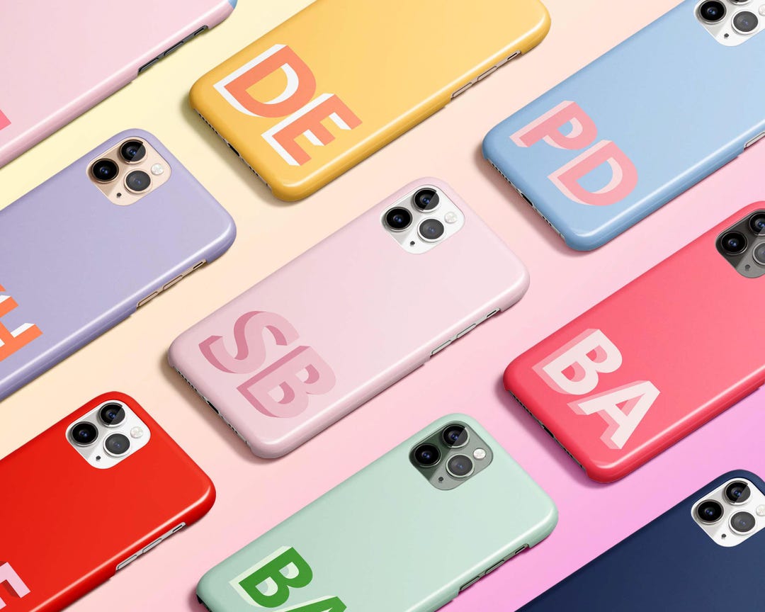Personalized Initial iPhone Case, Soft Silicone, Custom Monogram - Etsy