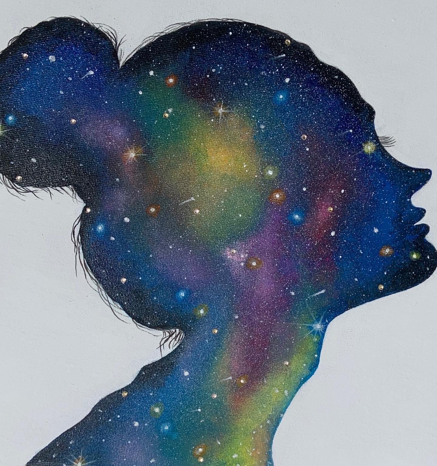 Galaxy Goddess Acrylic Paint on Canvas 30cmx40cm - Etsy