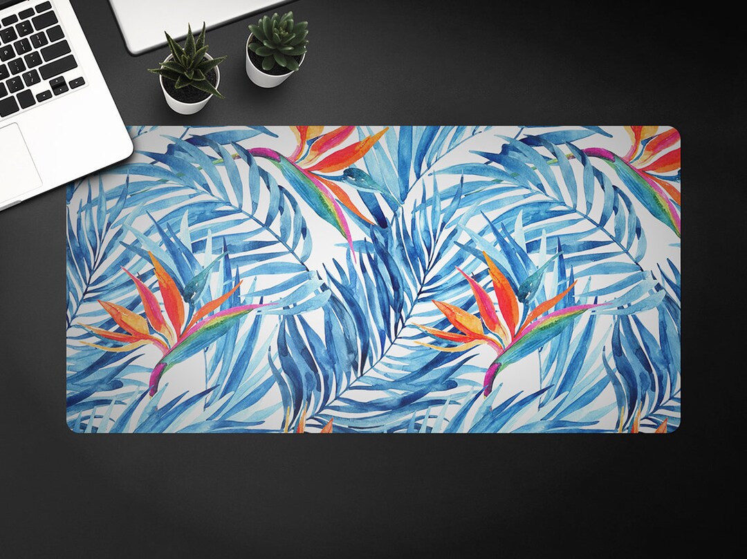 Exotic Blue Paradise Desk Mat Blue Table Protector - Etsy