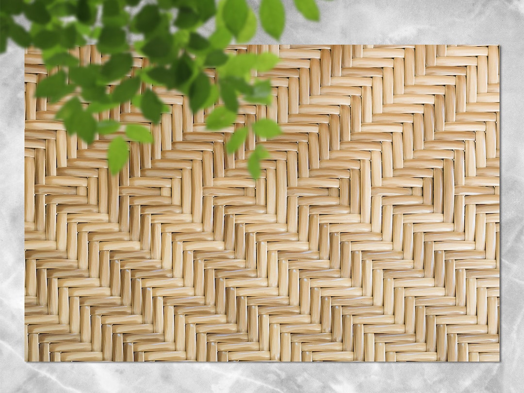 Rattan Texture Pattern Outdoor Rug, Beige Outdoor Mat for Patio, Bronze ...