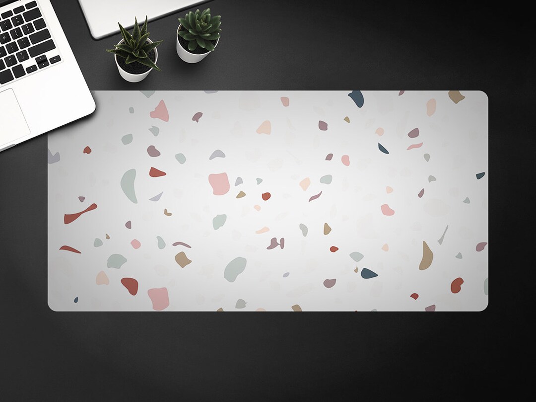 Abstract Granite Desk Pad, Red Keyboard Pad, Green Desktop Blotter ...