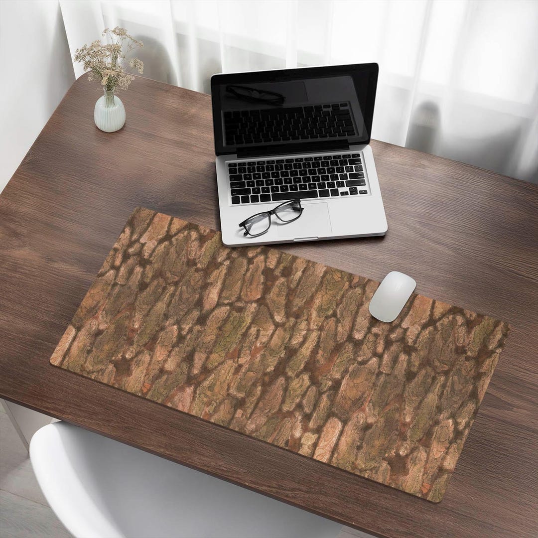 Natural Tree Bark Desk Pad, Brown Desk Cover, Table Protector Pad ...