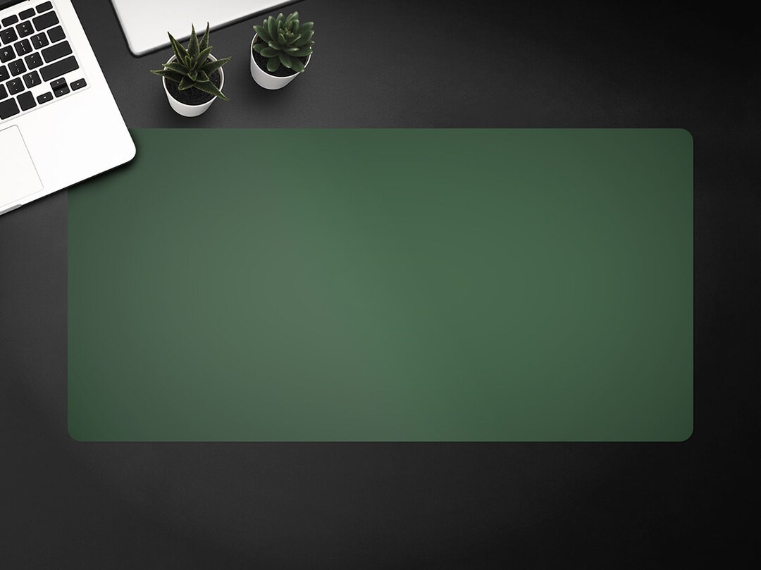 Dark Green Desk Mat, Table Protector Accessories, Keyboard Pad, Desktop ...
