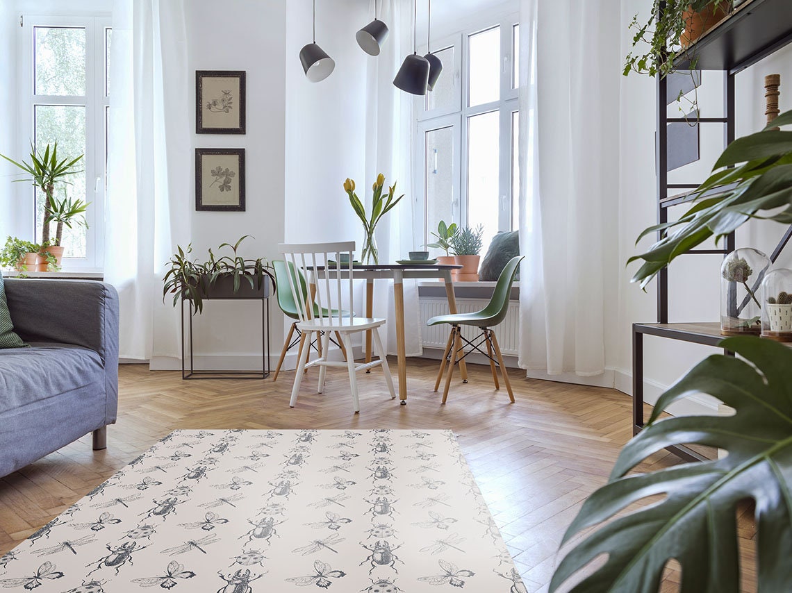Dessin d'un insecte tapis en vinyle, serpillère en vinyle beige, sol en ...