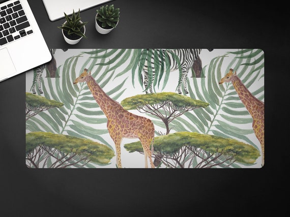 Tropical Jungle Animals Tree Desk Mat Green Table Protector - Etsy