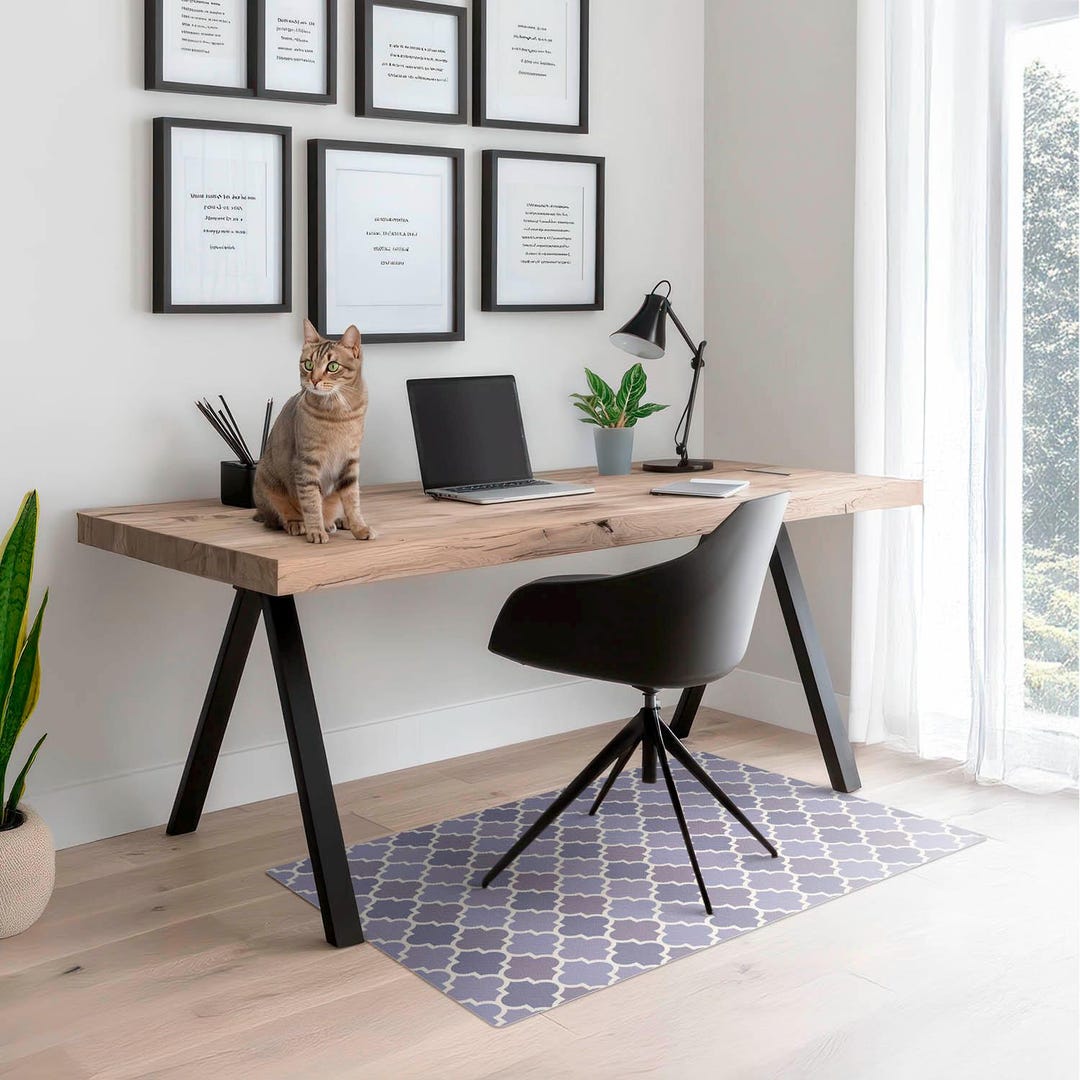 Moroccan Clover Chair Mat, Purple Office Chair Floor Protector, Chair ...