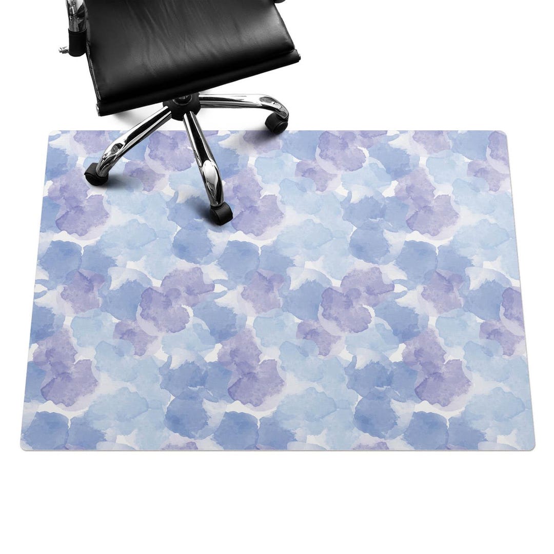 Watercolor Abstraction Chair Floor Protector, Blue Desk Chair Mat ...