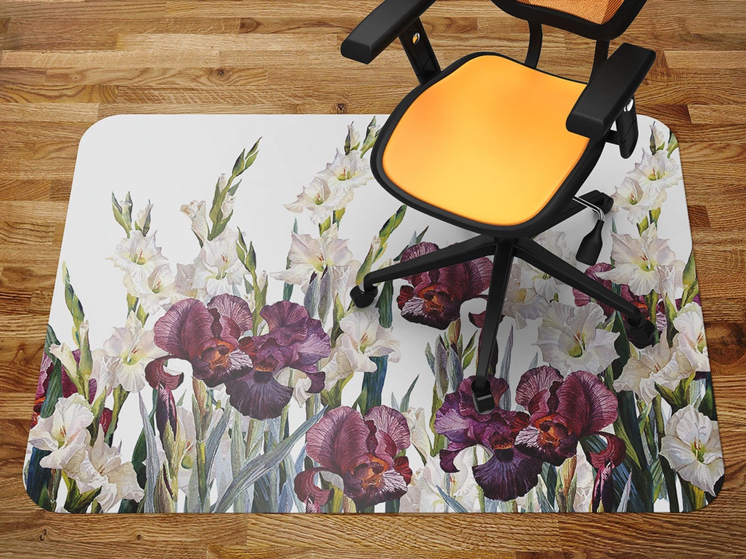 Floral Horizontal Seamless Border Chair Mat Purple Office - Etsy