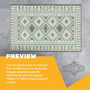 Geometric Pastel Green in the Frame Outdoor Rug, Green Outdoor Mat for ...