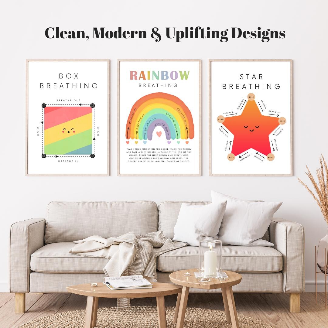 Mindfulness Breathing Posters: Calming Corner Decor (digital Download ...
