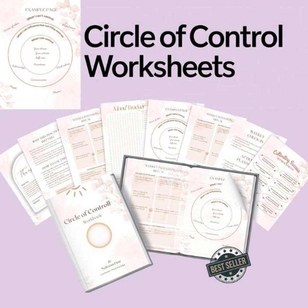 Anxiety Relief Workbook: Circle of Control, DBT Therapy Tool (digital ...