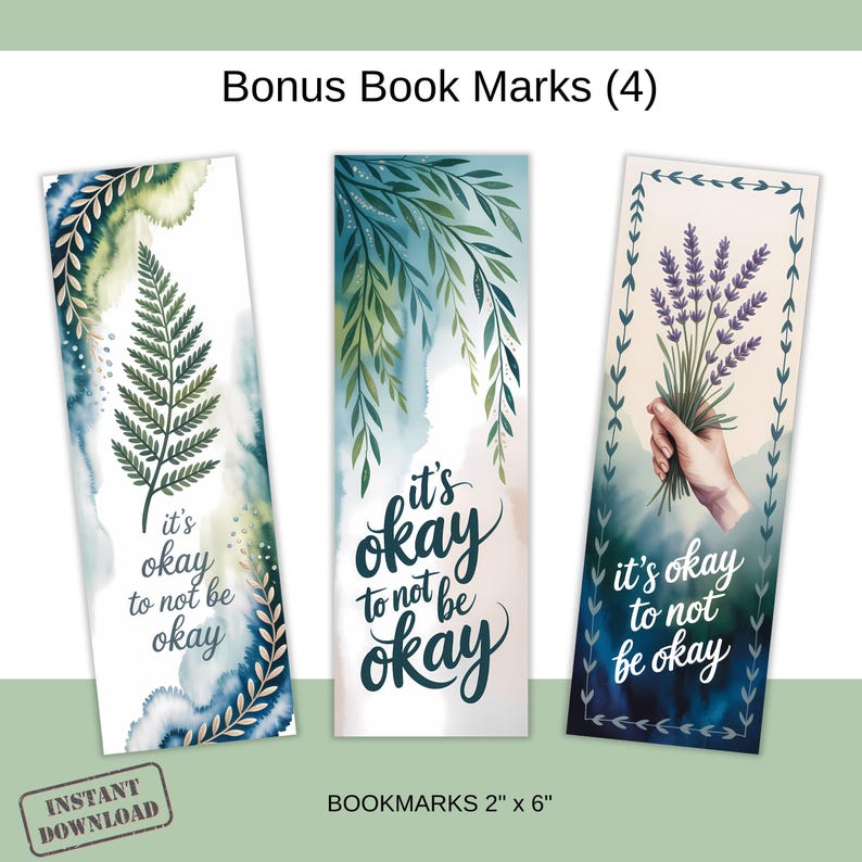 Printable Affirmation Bookmarks: Motivational Reading Gifts (digital ...