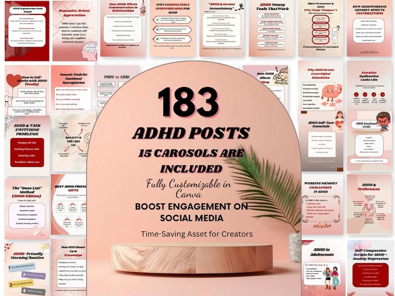 ADHD Instagram Post Templates | Mental Health, Coaches (canva) - Etsy