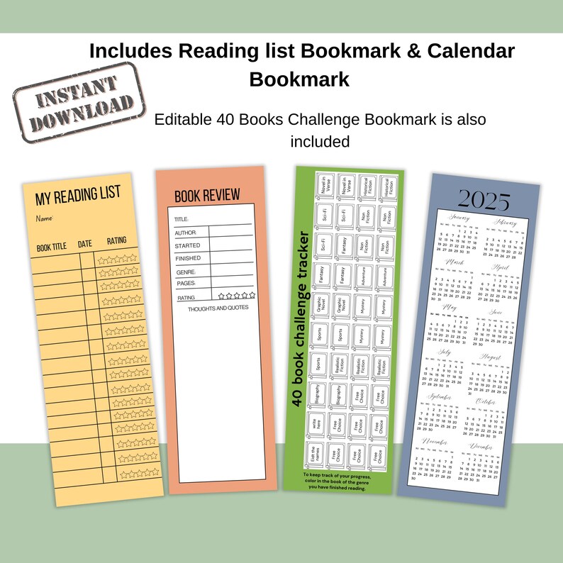 Editable Bookmark Templates | Canva Templates With PDF Ready-to-print ...