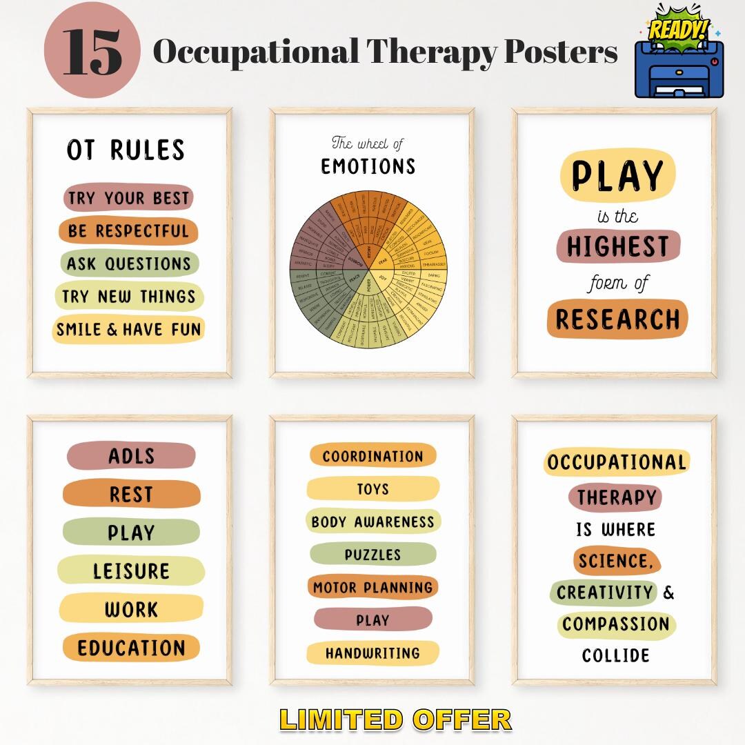 Occupational Therapy Posters: OT Office Decor, School Therapist Art ...