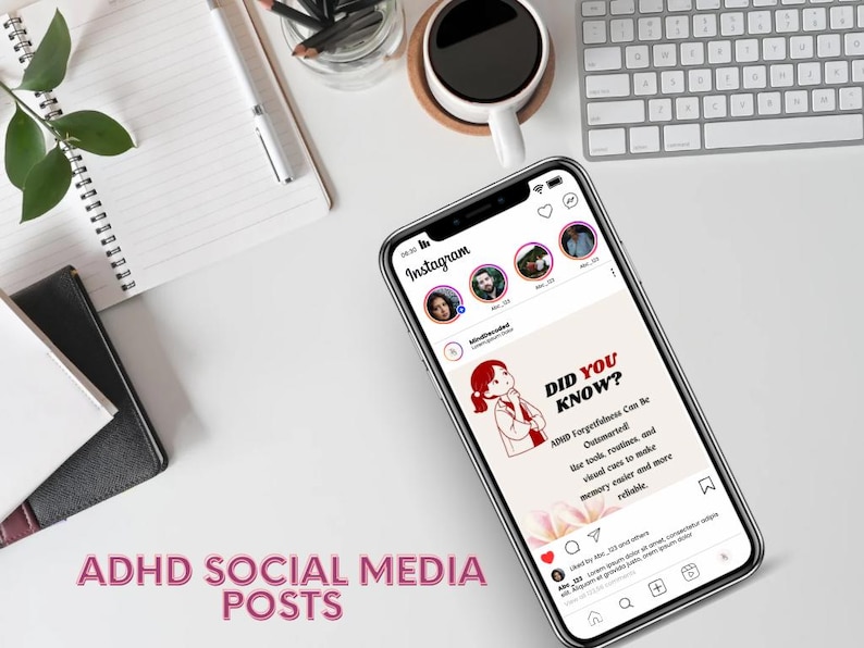 ADHD Instagram Post Templates | Mental Health, Coaches (canva) - Etsy