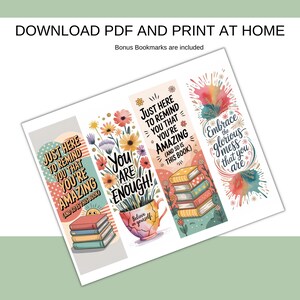 Printable Affirmation Bookmarks: Motivational Reading Gifts (digital ...