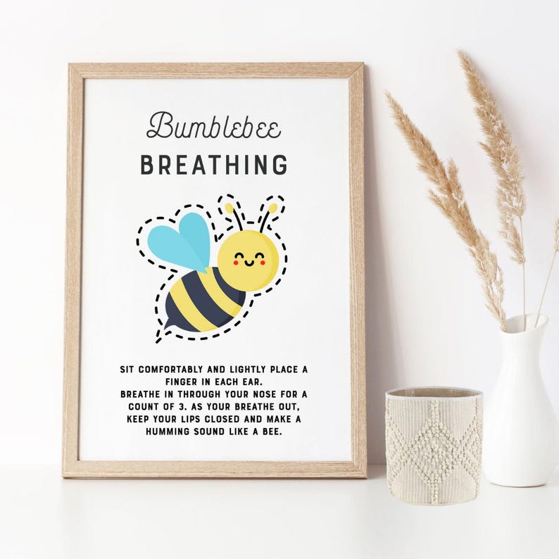Breathing Exercises Posters & Flashcards: Minimalist Calming Toolkit ...