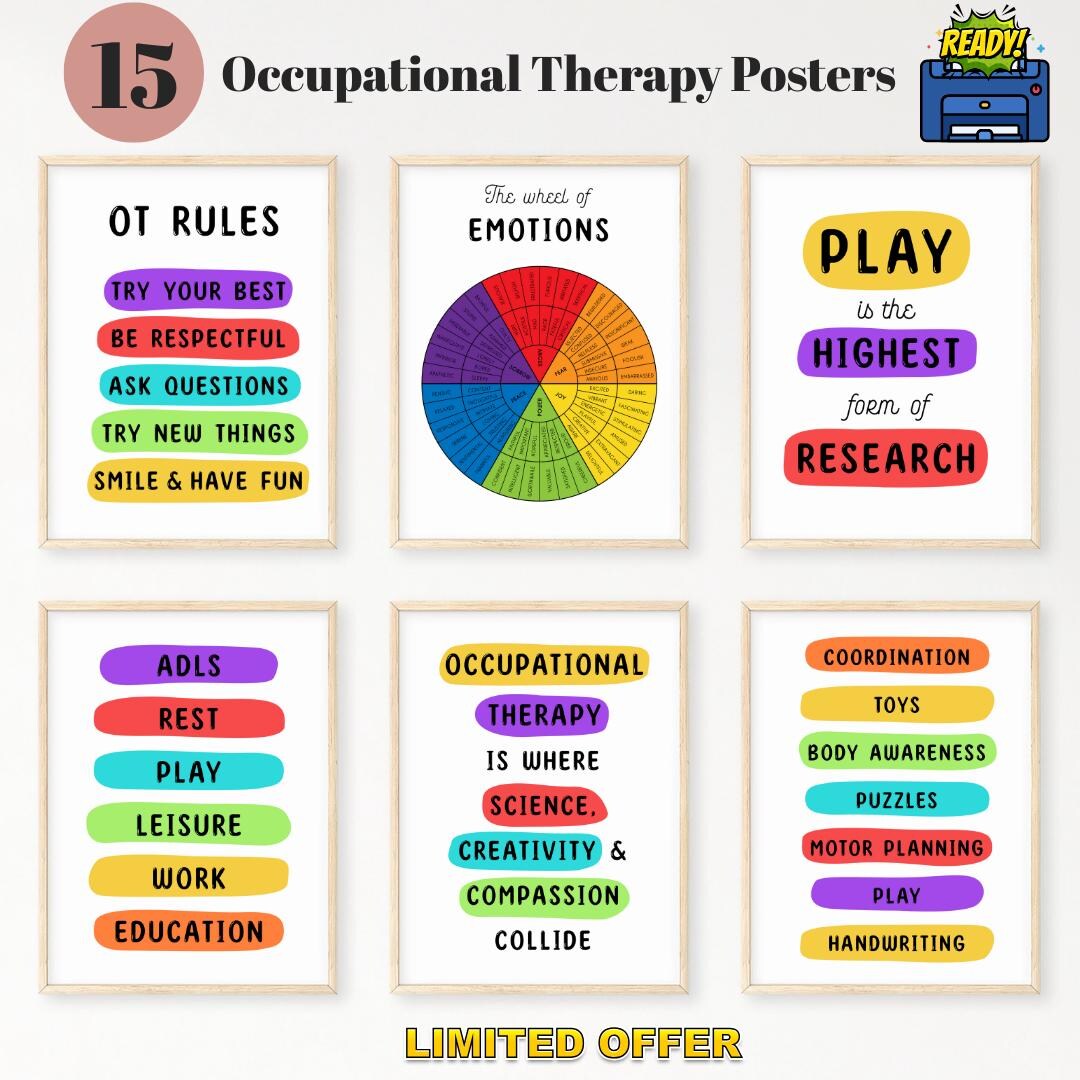 Occupational Therapy Posters: OT Office Decor, School Therapist Art ...