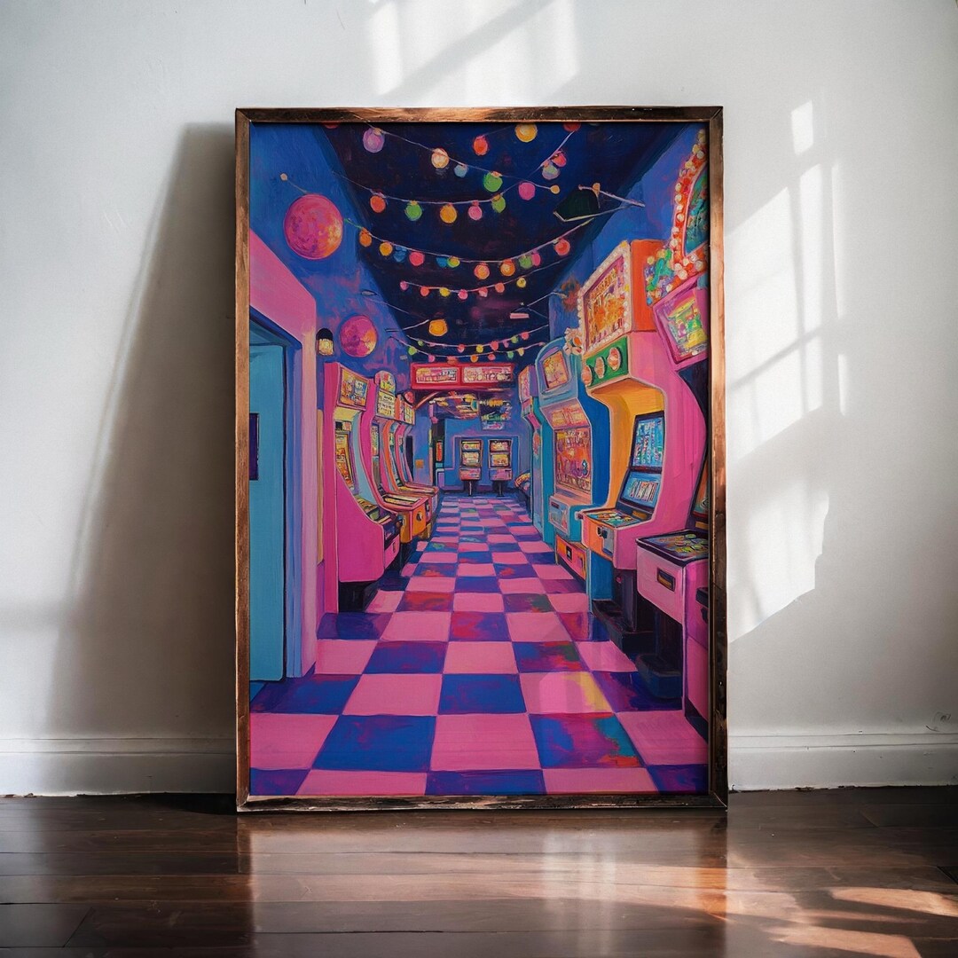 Vintage Arcade Print - Arcade Art Print, Retro Gaming Decor, Vintage ...