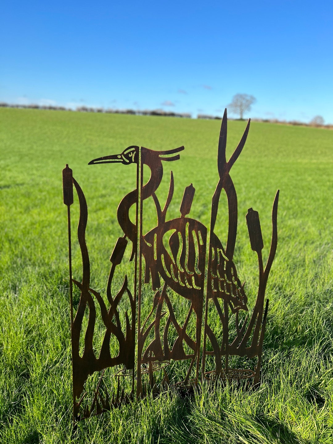 Heron Garden Screen / Pond Screen - Etsy