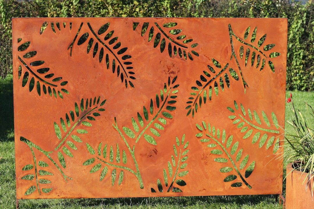 Fern Garden Privacy Screen in Rust / 180cm Wide X 120cm High - Etsy UK