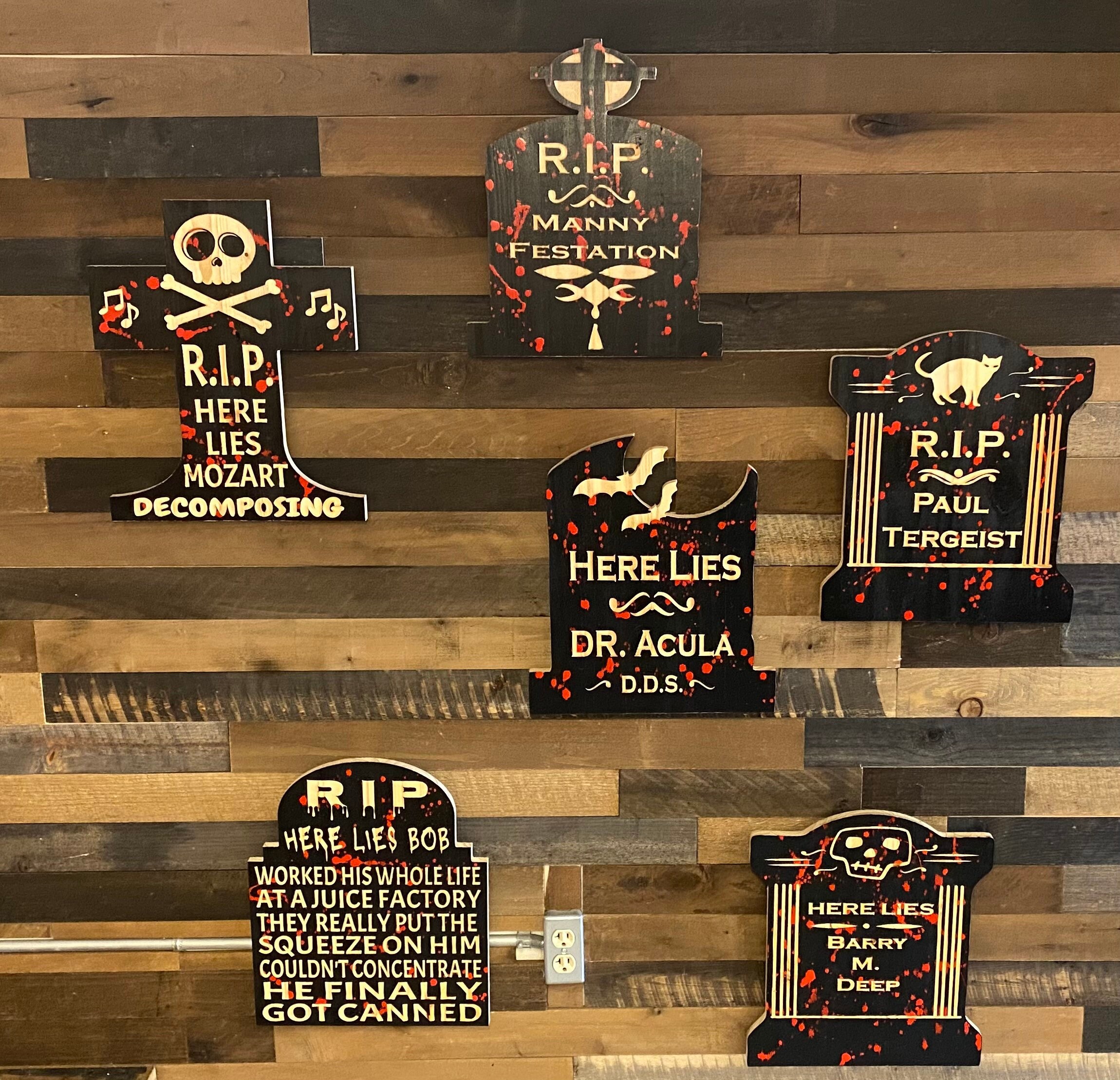 Halloween Bloody Spooky Tombstones Dracula SOLID Wood CNC - Etsy