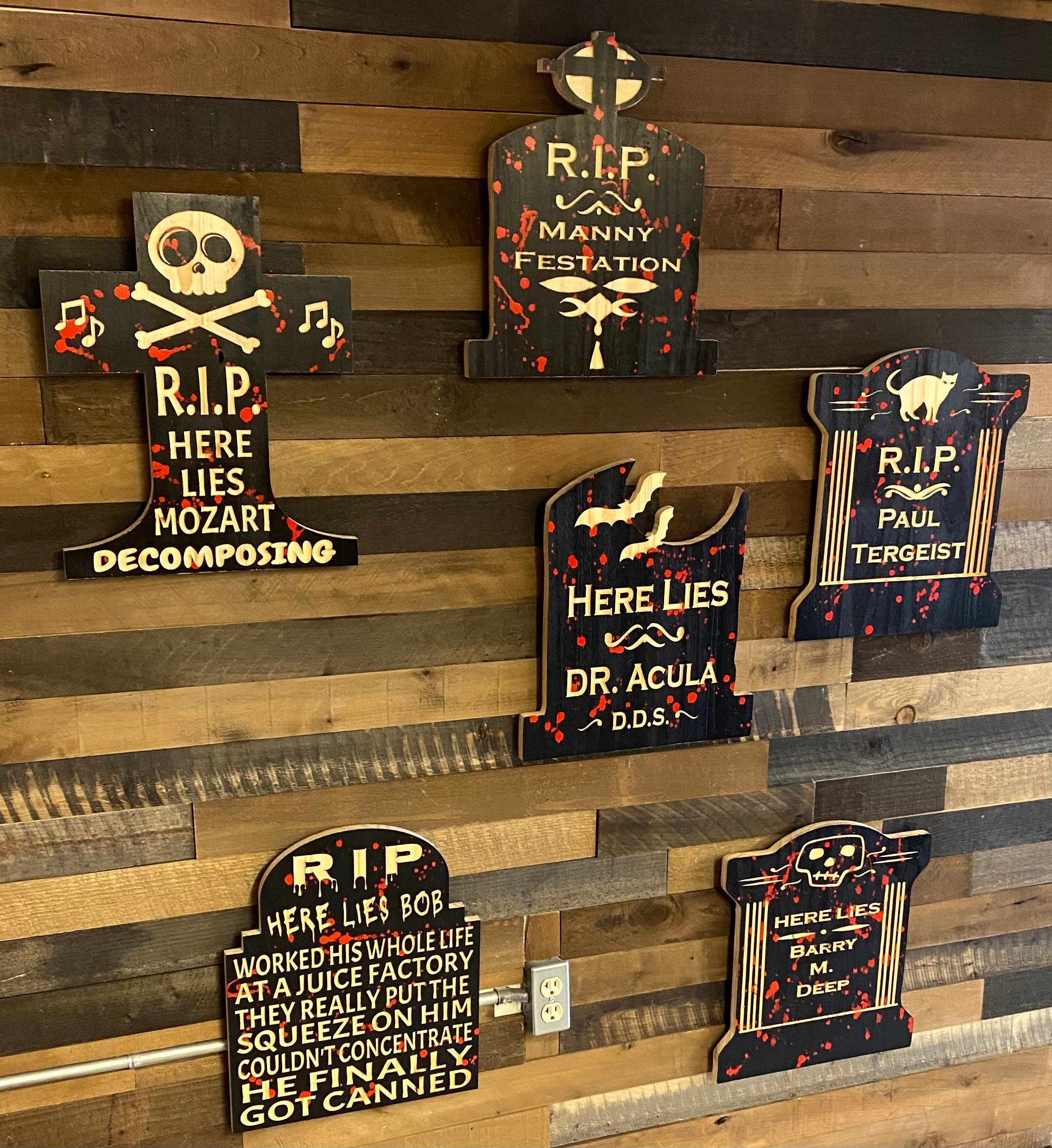 Halloween Bloody Spooky Tombstones Dracula SOLID Wood CNC - Etsy