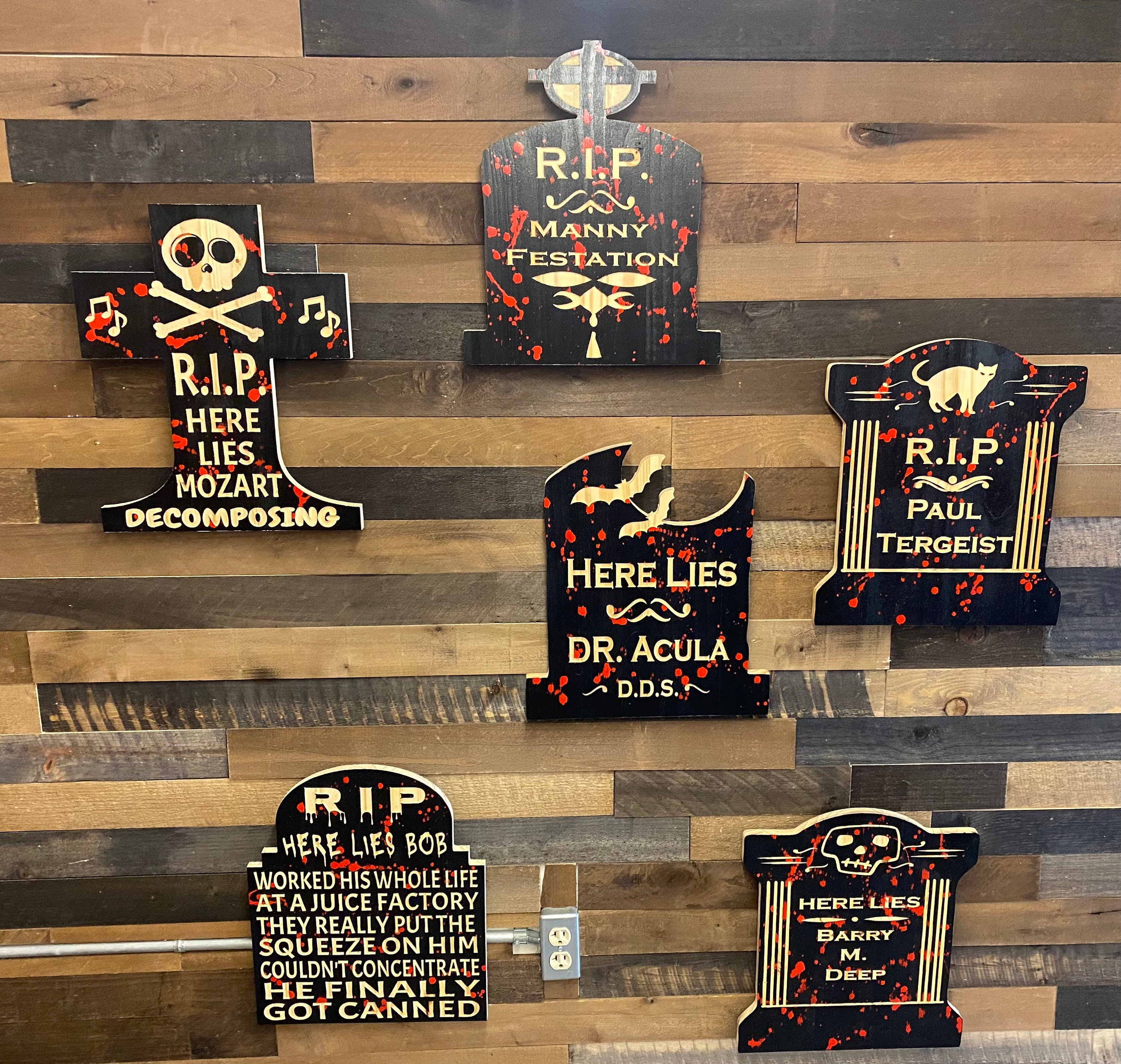 Halloween Bloody Spooky Tombstones Dracula SOLID Wood CNC - Etsy