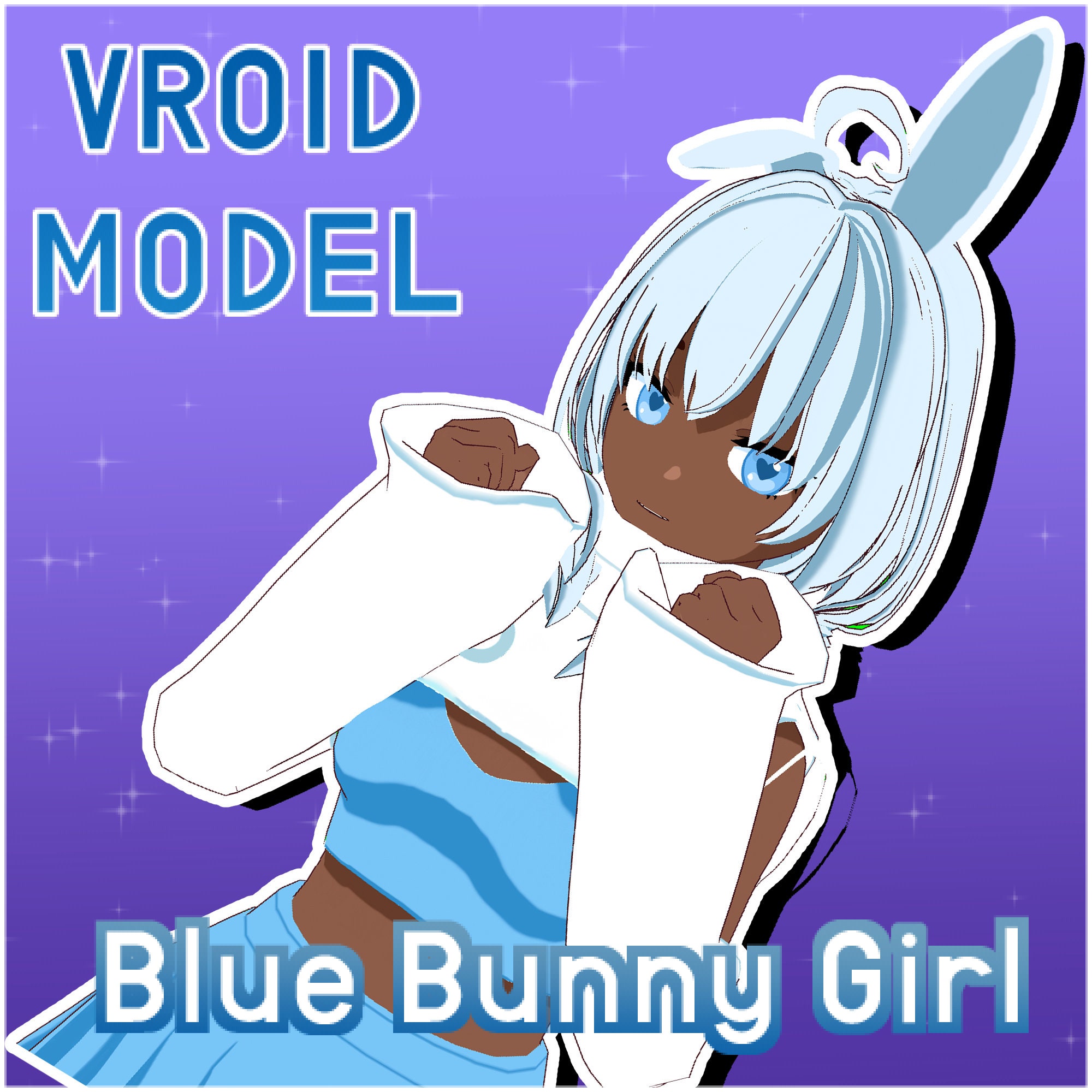 Stream Ready Premade Vtuber | VRM FILE ONLY | Blue Bunny Girl - Etsy