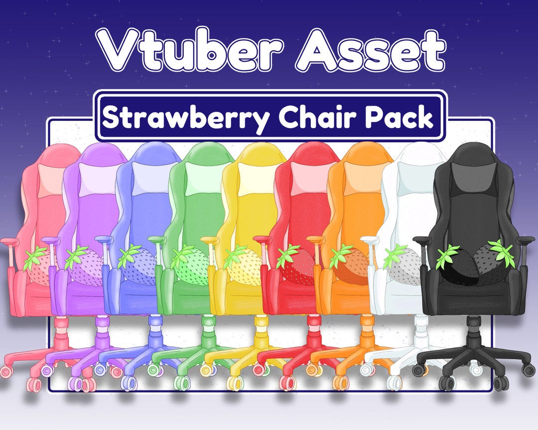 Strawberry Gaming Chair Vtuber Assets, 9 Colours Png-tuber, Youtube ...