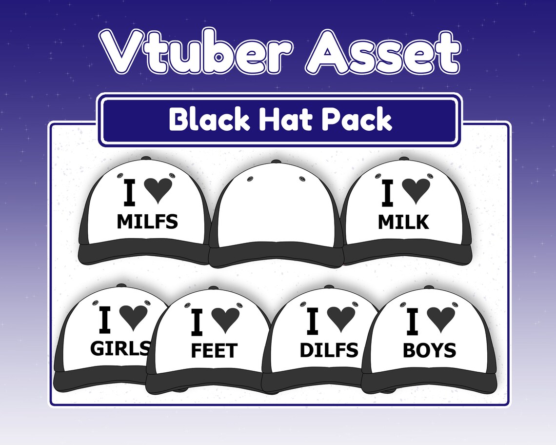 I Heart Hats Vtuber Assets, **11 Variations** Png-tuber, Youtube ...