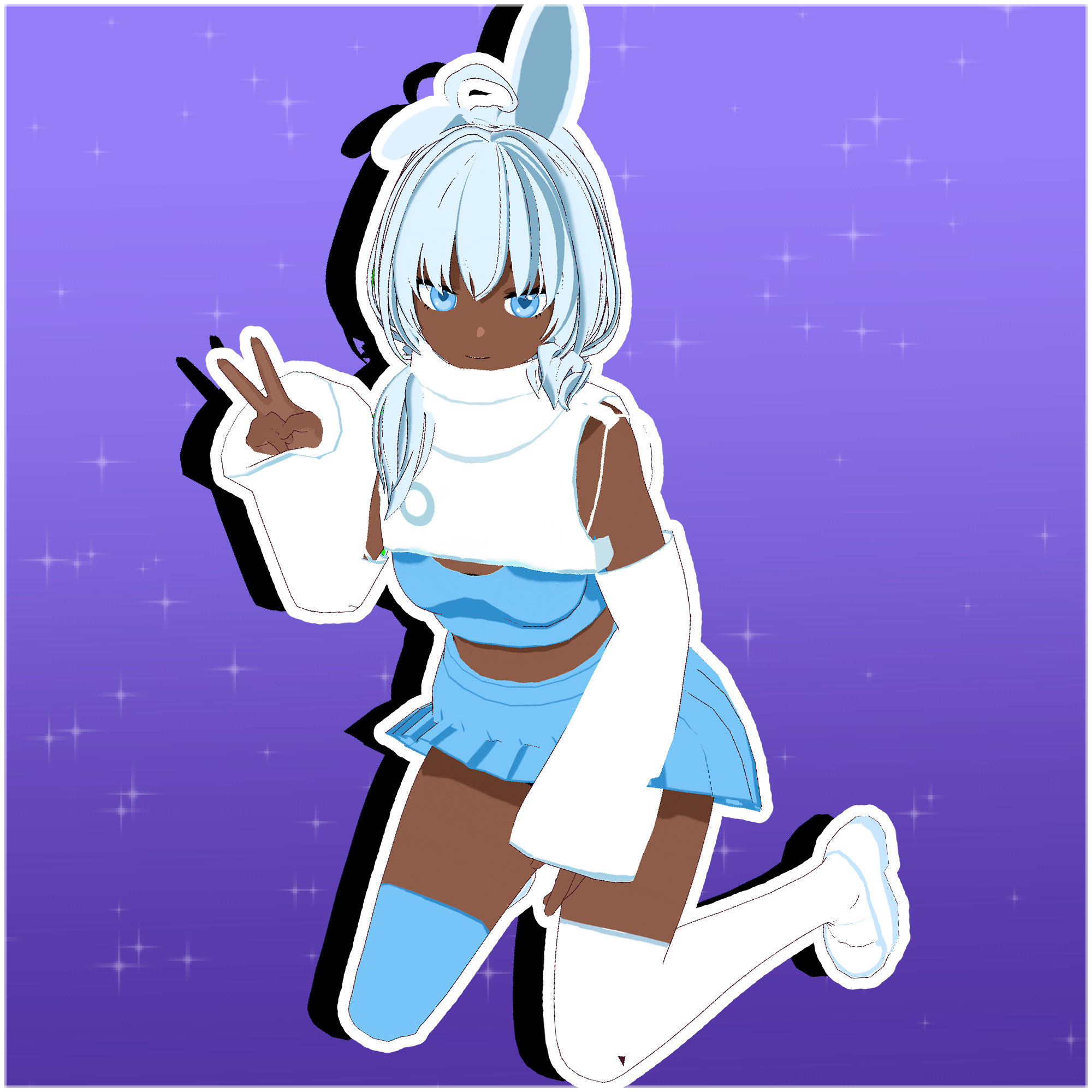 Stream Ready Premade Vtuber | VRM FILE ONLY | Blue Bunny Girl - Etsy