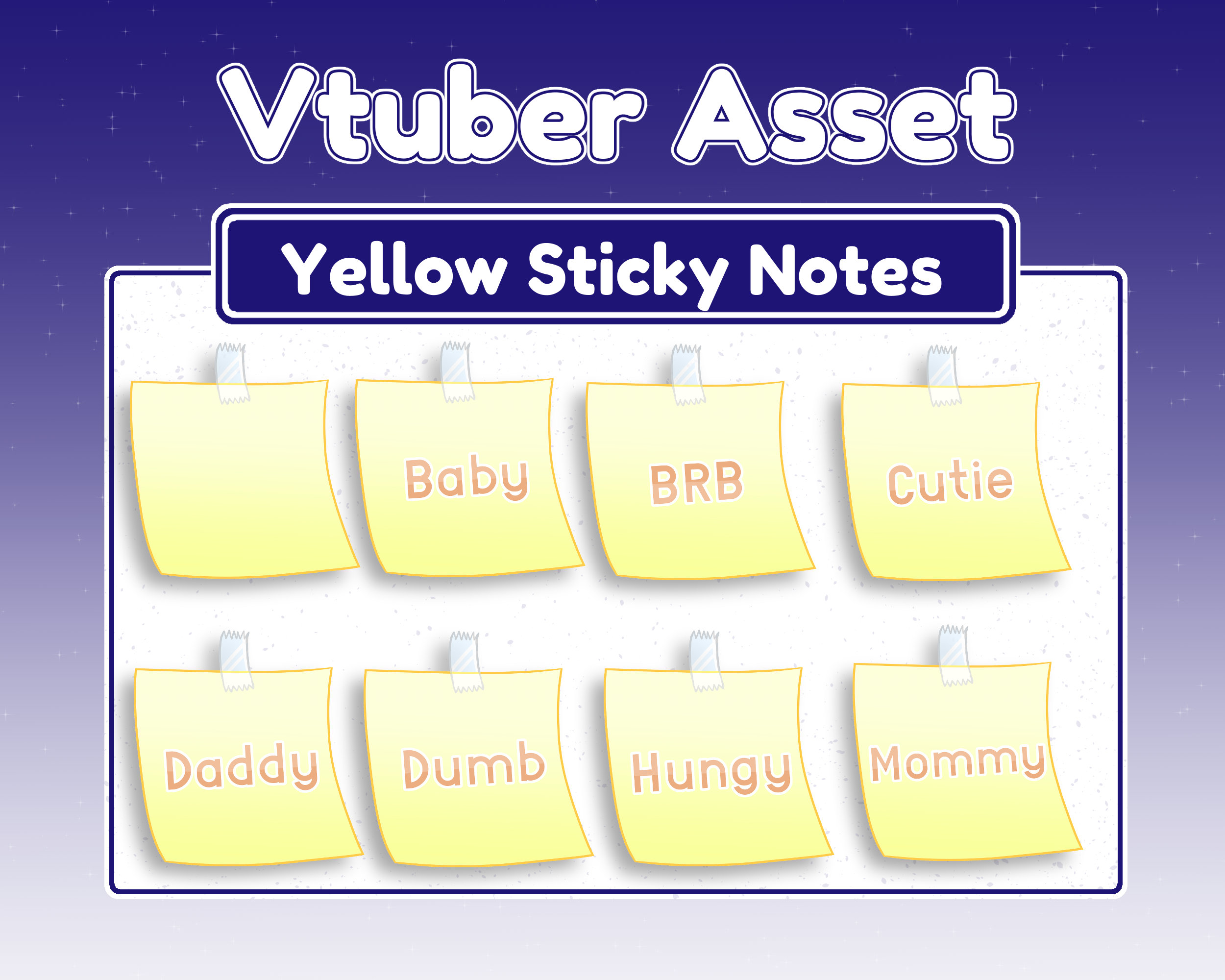 Yellow Sticky Notes Vtuber Assets, 7 Colours Png-tuber, Youtube, Twitch ...