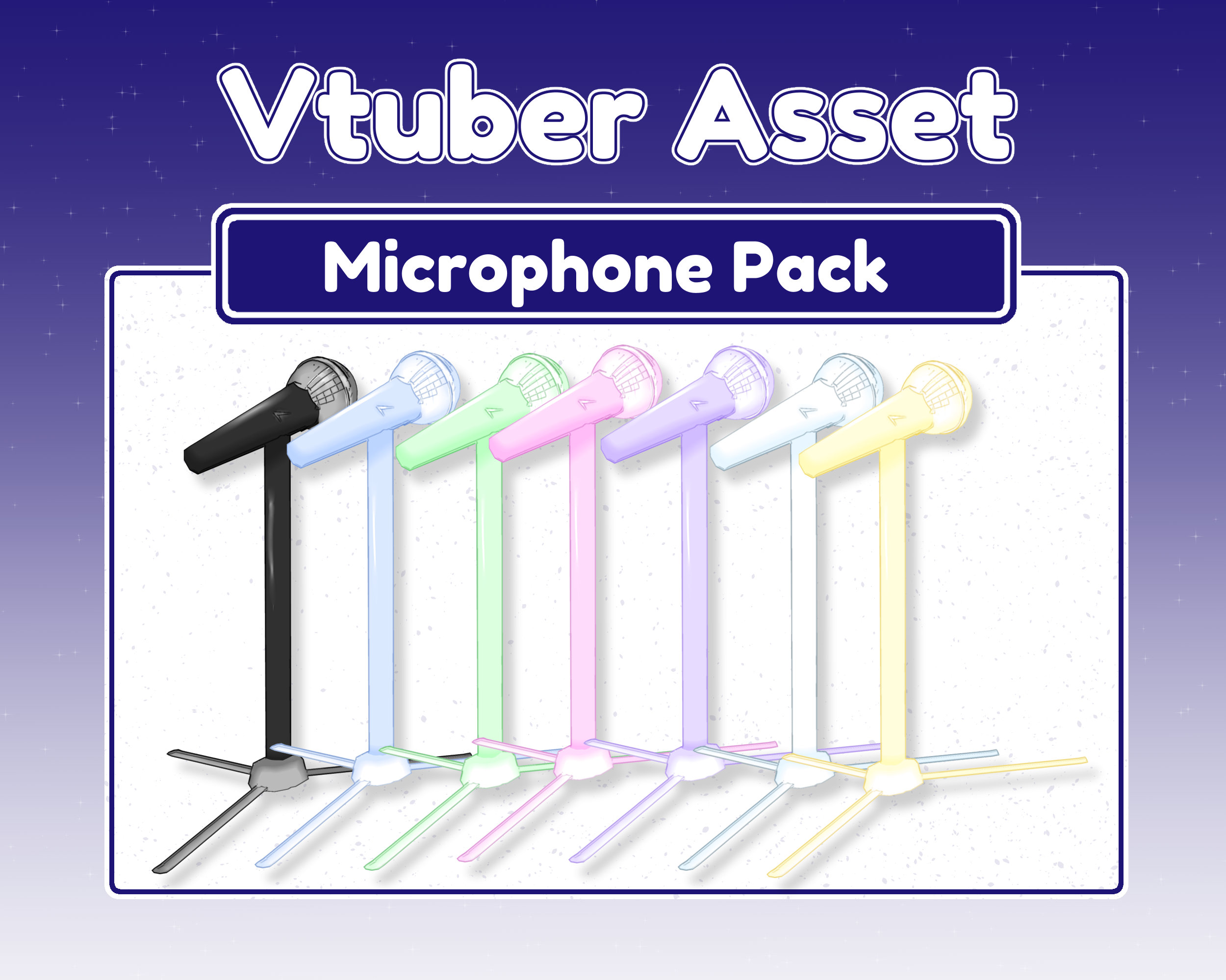 Microphone Vtuber Assets, 7 Colours Png-tuber, Youtube, Twitch ...