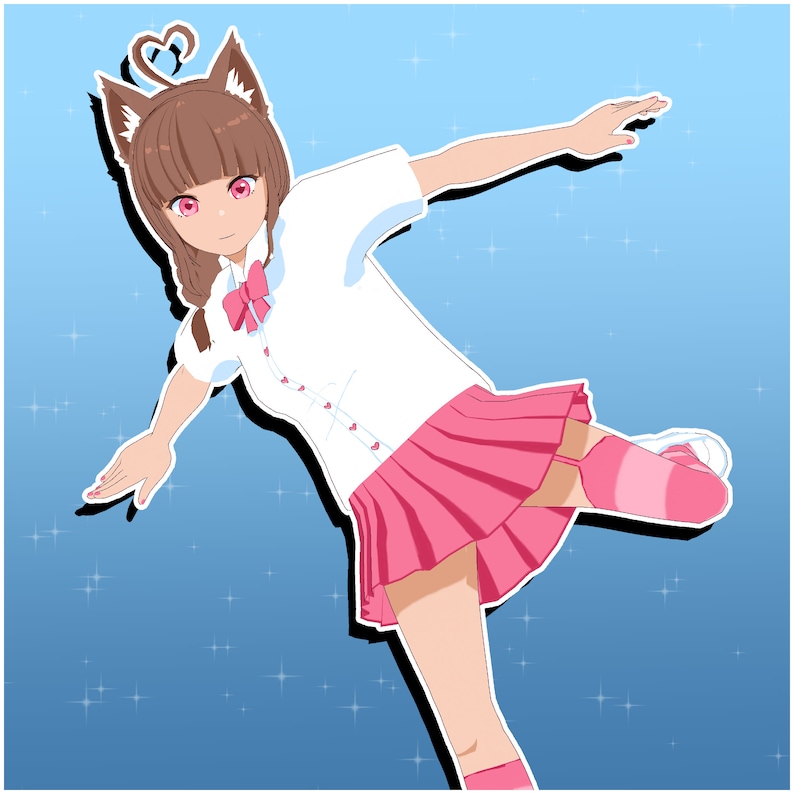 Stream Ready Premade Vtuber | VRM FILE ONLY | Pink Cat Girl - Etsy