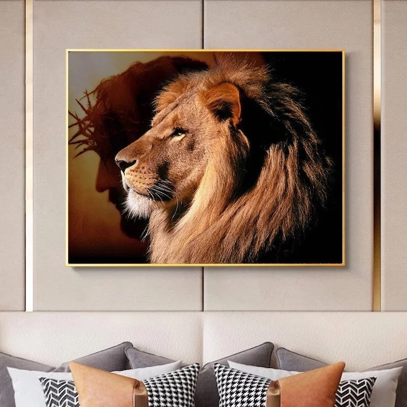 Christian Wall Art | Lion of Judah Canvas| Jesus Print - Etsy