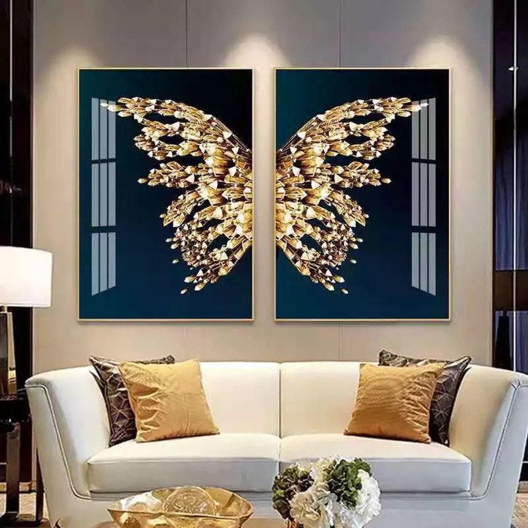Crystal Butterfly Canvas - Etsy