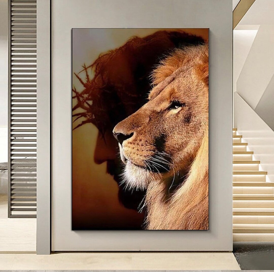 Christian Wall Art | Lion of Judah Canvas| Jesus Print - Etsy