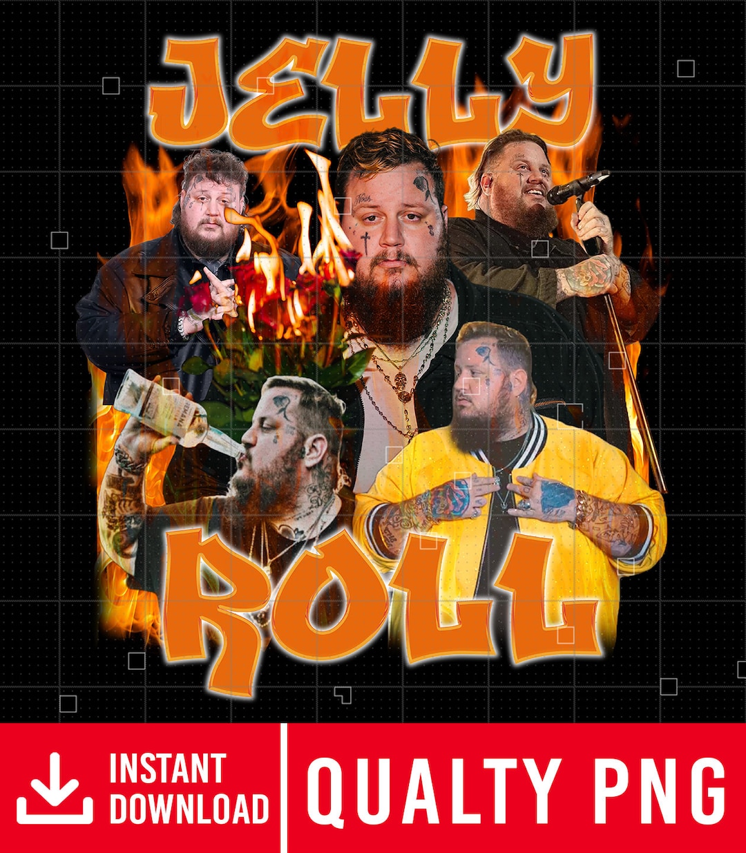 Jelly Roll PNG, Jelly Roll Tshirt Design, Jelly Roll American Rock ...
