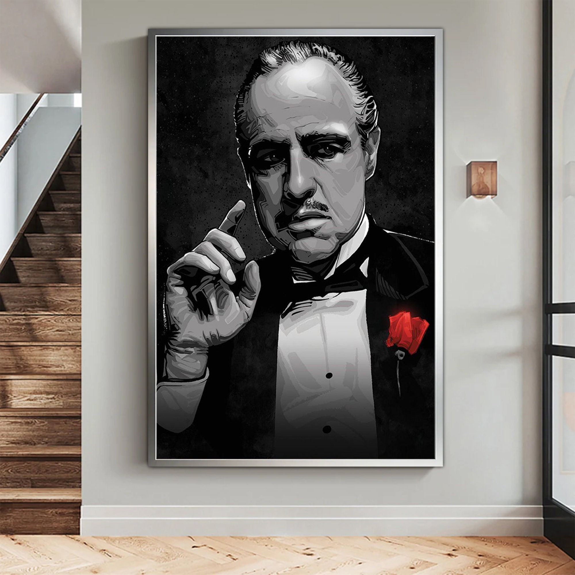 The Godfather Poster,the Godfather Painting, Vintage Wall Art,marlon ...