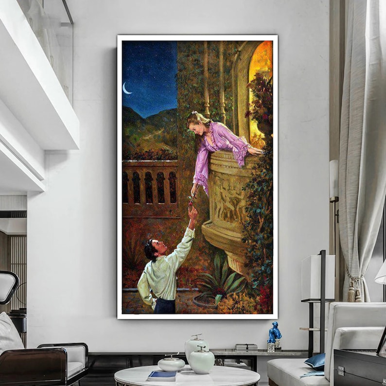 Romeo and Juliet Painting Romeo and Juliet Canvas Art Romeo - Etsy