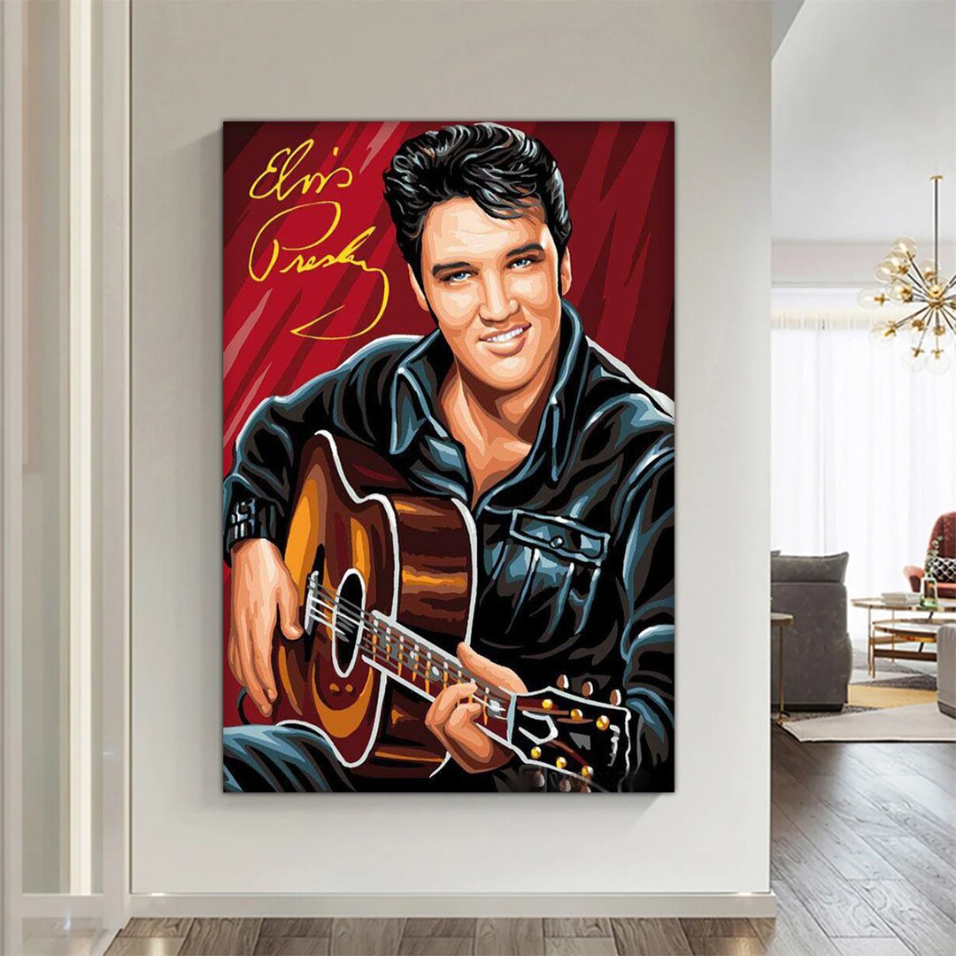 Elvis Presley, Reigniting the Flame Abstract Portrait on Stretched ...