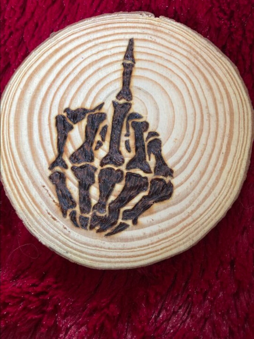 Middle Finger Coaster Skeletal Hand Coaster Wooden Plaque. - Etsy