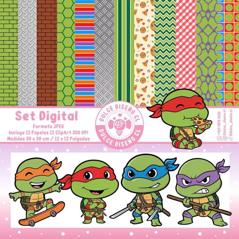 Clipart and Ninja Digital Papers - Etsy