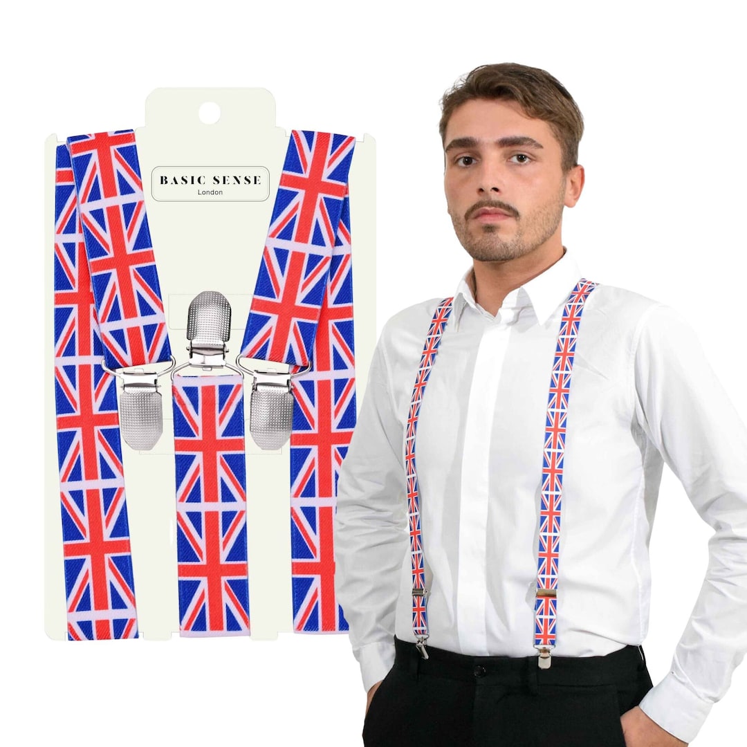 Union Jack Suspenders: UK Flag Braces, Heavy Duty Clips - Etsy UK